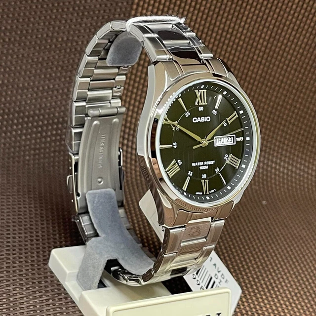 CASIO MTP-1384D-1A BLACK Dial Analog Roman Numeral Quartz Men's Casual ...
