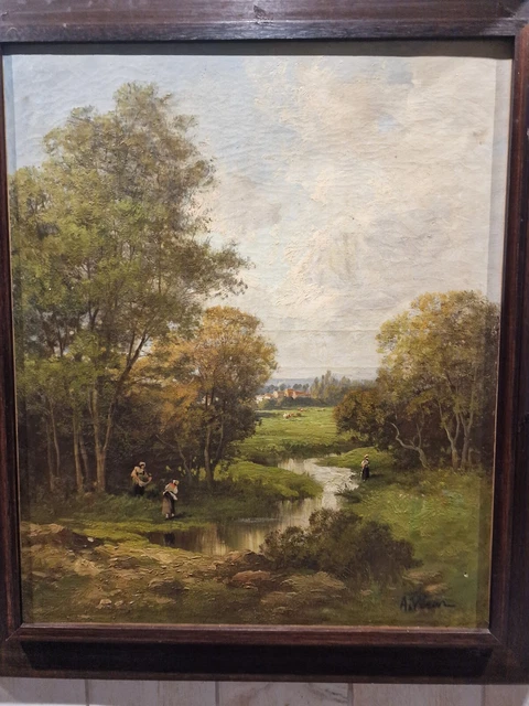 ANCIEN TABLEAU HUILE Sur Toile Signée Peiture Paysage EUR 19,00 - PicClick FR