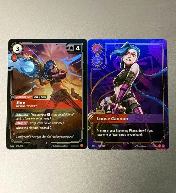 RIFTBOUND TCG LEAGUE Of Legends Origins - JINX 2 cards Rare Foil $22.00 ...