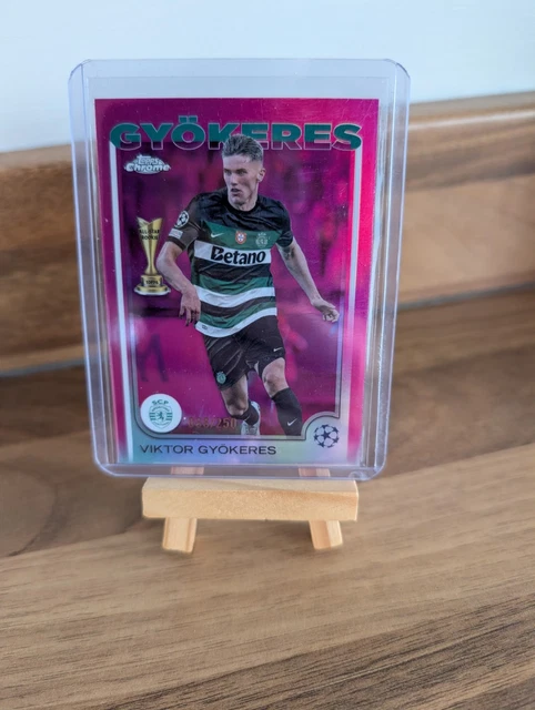 TOPPS CHROME UCC 2024/25 Viktor Gyokeres All Star Rookie Arsenal PINK ...