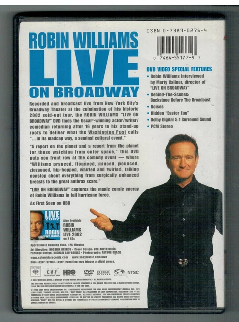 ROBIN WILLIAMS LIVE on Broadway DVD 2002 $7.00 - PicClick CA