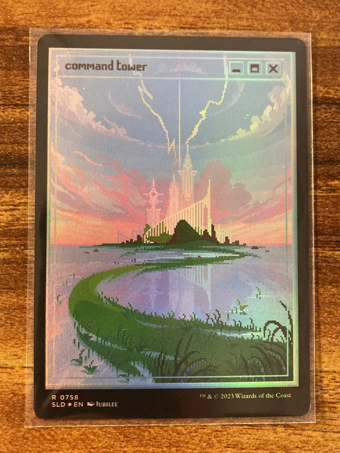 MTG PIXEL COMMAND TOWER FOIL Secret Lair MINT RARE Land JUBILEE FullArt ...