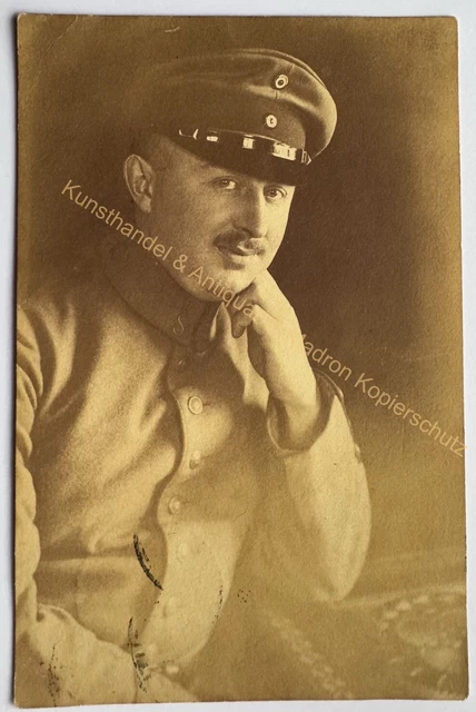 ORIG. FOTO AK Soldat WK1 WW1 Erster Weltkrieg Uniform 1916 Beuthen ...