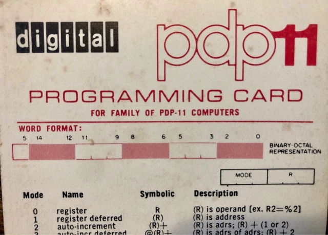SCHEDA DI PROGRAMMAZIONE DEC Digital Equipment Corporation PDP-11, rara! EUR 8,00 - PicClick IT