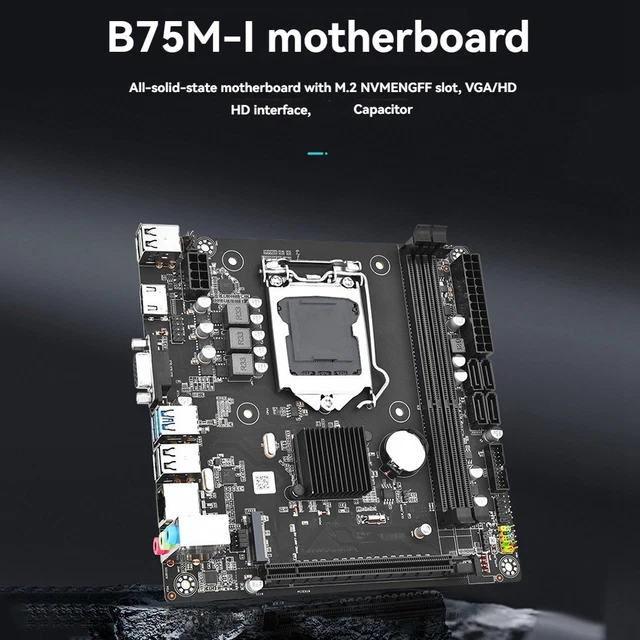 B75M ITX MOTHERBOARD LGA 1155 Desktop PC Support DDR3 NGFF NVME M.22983 ...