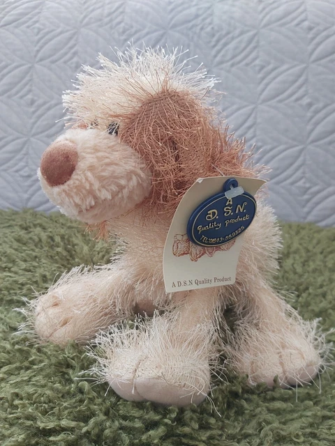 RARE VINTAGE BNWT A D. S. N Quality Product Fuzzy Fluffy Poseable Dog ...