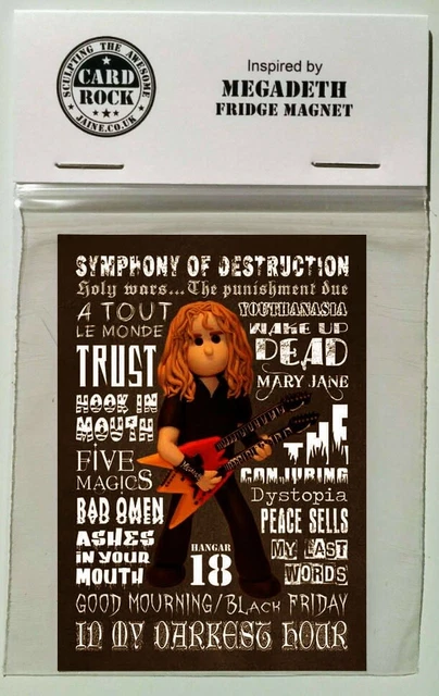 INSPIRED BY MEGADETH Dave Mustaine Fridge Magnet Birthday Secret Santa ...
