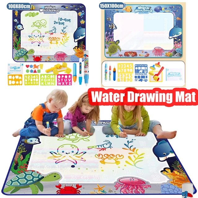 LARGE AQUA DOODLE Magic Water Painting Drawing Mat Handwriting Toy ...