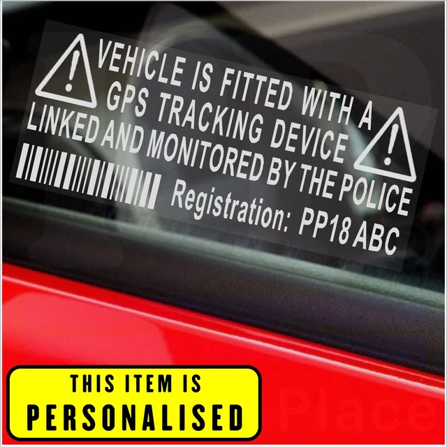 GPS ALARM SECURITY Tracker Window Stickers-Police Monitored-Car,Van ...