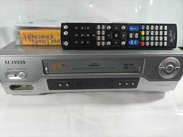 SAMSUNG SV-661B VCR Video Cassette Recorder VHS Cassette Tape PAL 6 Heads Silver £89.99 ...