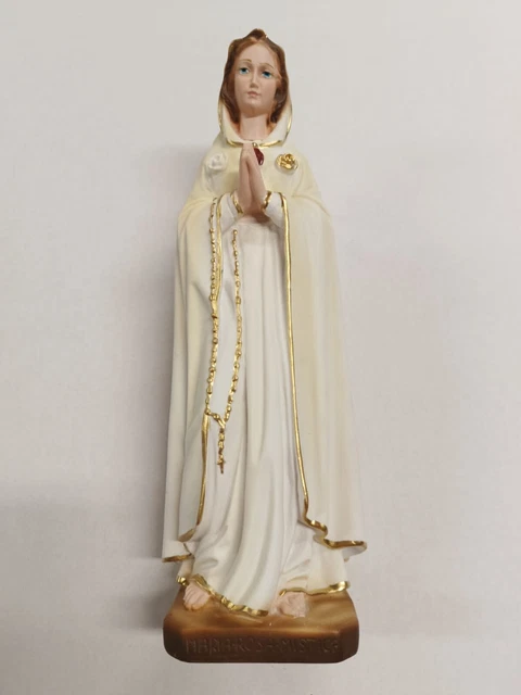 STATUA DELLA MADONNA Maria Rosa Mistica Cm 30 In Marmo Resina Piena ...