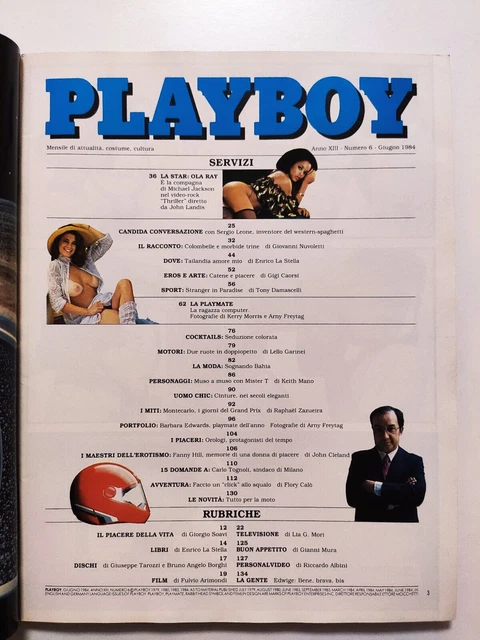 PLAYBOY ITALY 6 Giugno 1984 Patty Duffek-Ola Ray-Michael Jackson ...