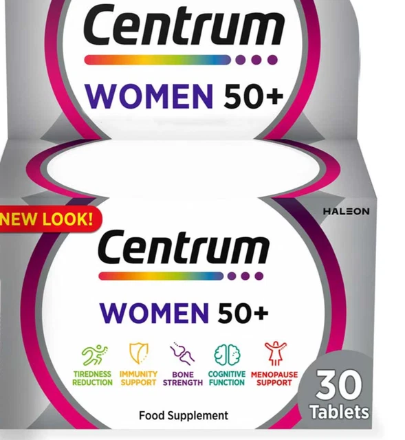 CENTRUM WOMEN 50 Plus Multivitamin Tablets , Pack of 30 Brand New Long ...