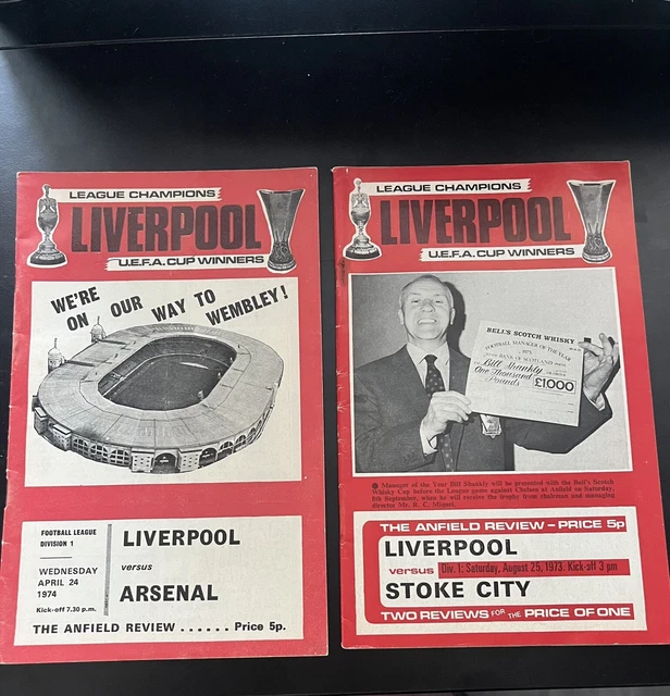 LIVERPOOL FC PROGRAMMES 1973/74 Season £2.00 - PicClick UK