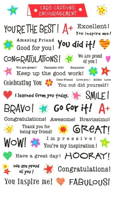 ~ ENCOURAGEMENT CARD Captions Bravo Hooray Fabulous Mrs Grossman ...