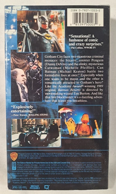 BATMAN RETURNS 1992 VHS Tim Burton Michael Keaton ALL STICKER VARIANT ...