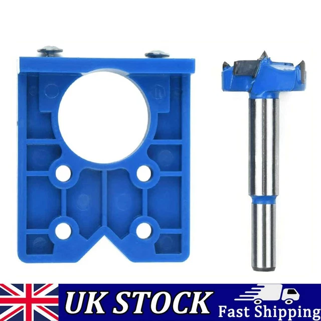 35MM DRILLING JIG Concealed Hinge Hole Drilling Guide + Drill Bit (Blue ...