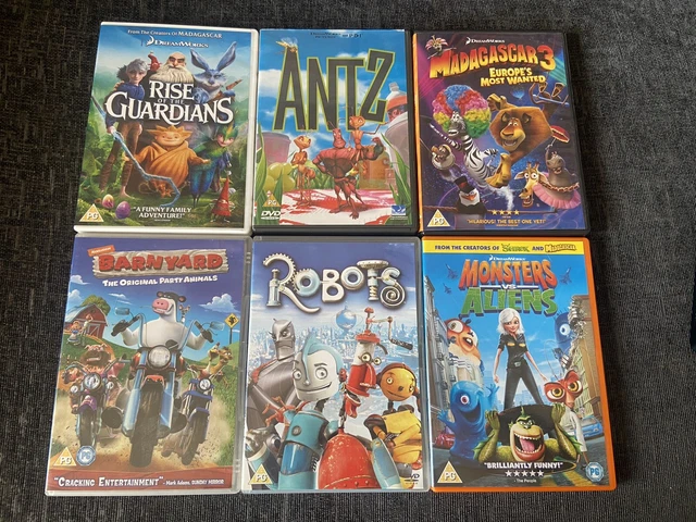 6 X DREAMWORKS DVD Childrens Bundle Robots Madagasgar Set Lot Monsters ...