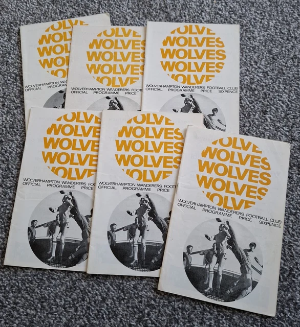 WOLVES PROGRAMMES X 6 1967/68 Wolverhampton Wanderers . £3.00 - PicClick UK