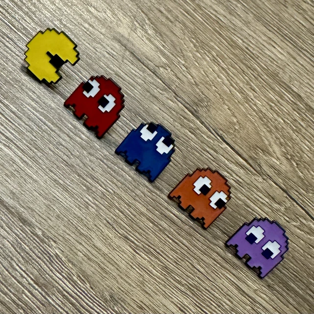 PAC-MAN PIN SET (5pcs) Fun Classic Retro Video Game Enamel Lapel Brooch ...