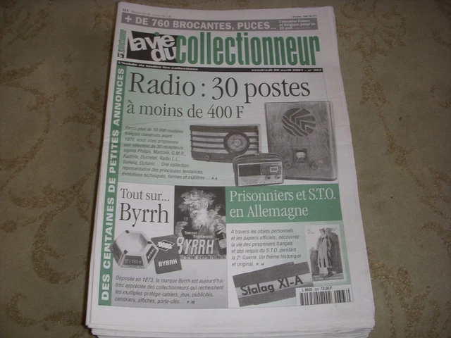 LVC VIE DU COLLECTIONNEUR 363 20.04.2001 PRISONNIER et STO BYRRH RADIO ...