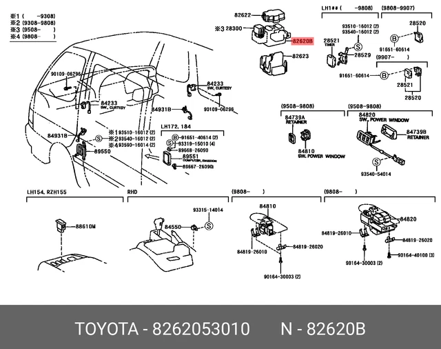 VÉRITABLE BLOC OE assy, liaison fusible, 8262053010 pour TOYOTA 82620 ...