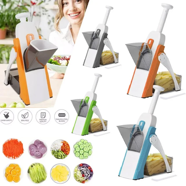 SAFE MANDOLINE VEGETABLE Slicer Adjustable Vegetable Chopper Mandolin ...