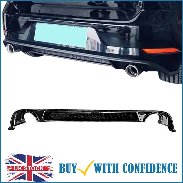 VW GOLF GTI MK7.5 Rear Diffuser Spoiler Dual Exhaust Gloss Black 2017 ...