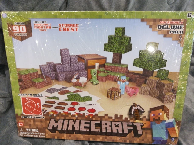 MINECRAFT OVERWORLD DELUXE Pack Paper Craft 90+ Pcs #16721 2014 Mojang ...