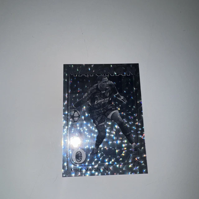 2024-25 TOPPS CHROME UCC Mike Maignan Black and White Icy Sparkle /150 ...