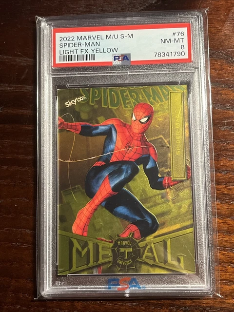 2022 MARVEL METAL Universe Spider-Man #76 SPIDER-MAN LIGHT FX JAUNE PSA ...
