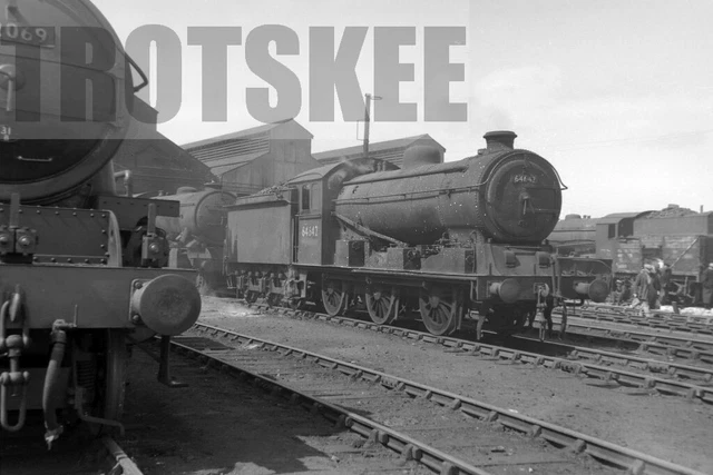 LARGER NEGATIVE BR British Railways Steam Loco 64687 Class J18 March ...