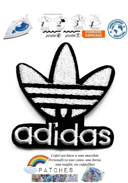 ADIDAS PATCH SPORT toppa termoadesiva brand logo badge iron on bande ...