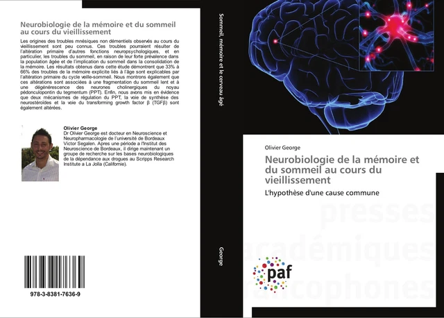 NEUROBIOLOGIE DE LA mémoire et du sommeil au cours du vieillissement Olivier Geo EUR 59,00 ...