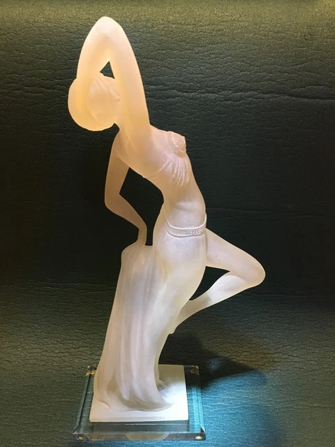 ART DECO STYLE Dancing Woman Lucite Italian Design Crystalite Art ...