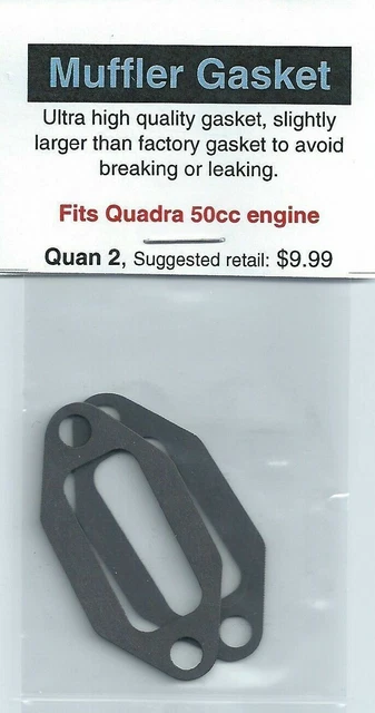 QUADRA 50CC EXHAUST/MUFFLER Gasket 2 Pack NIP $9.99 - PicClick