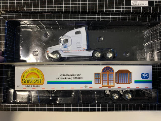 TRACTEUR HARTOY PEM PPG Freightliner remorque semi-échelle 1/64 fourgon ...