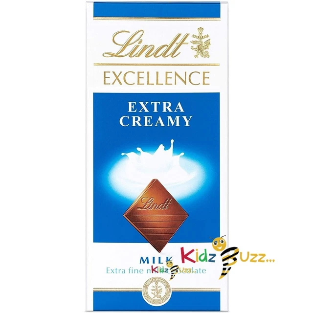 LINDT EXCELLENCE MILK Extra Creamy Chocolate Bar Each 100 g (PacK Of 4 ...