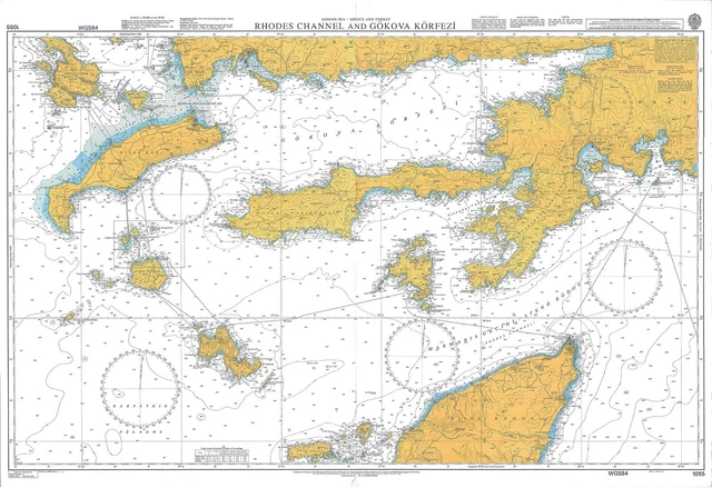 MAPPA CARTA CANALE Gokova Korfezi Mare Egeo Grecia Turchia Rodi EUR 100 ...