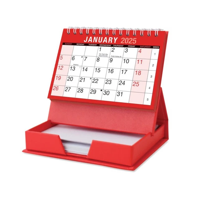 2025 TABLETOP CALENDAR & Memo Pad Month To View Stand Up Free Standing ...