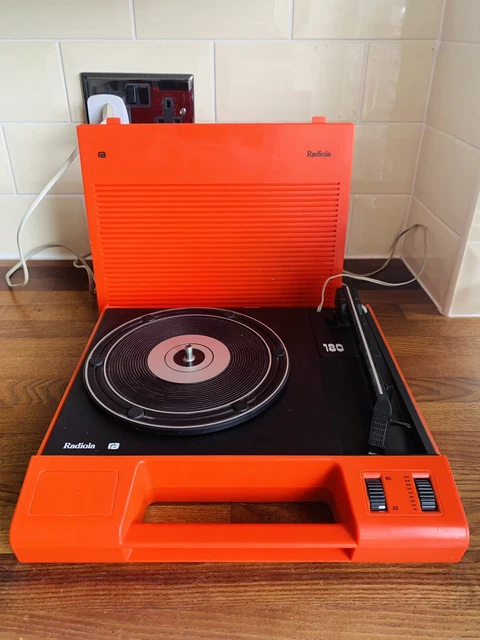 PHILIPS TURNTABLE RADIOLA 180 Portable Vintage French Record Player 70 ...