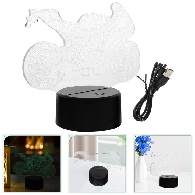 2 PACK TOUCH Desk Light Motorcycle Child LED Illusion Lamp Optical £25. ...