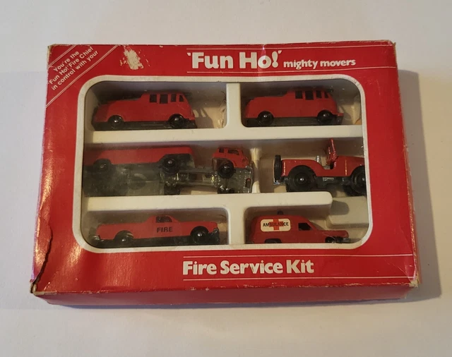 RARE VINTAGE MIGHTY Movers Fire Service Kit Fun-Ho New Zealand diecast ...