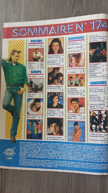 MAGAZINE PODIUM 174 WHAM COCK ROBIN COLUMBO NIAGARA DELON peugeot ...