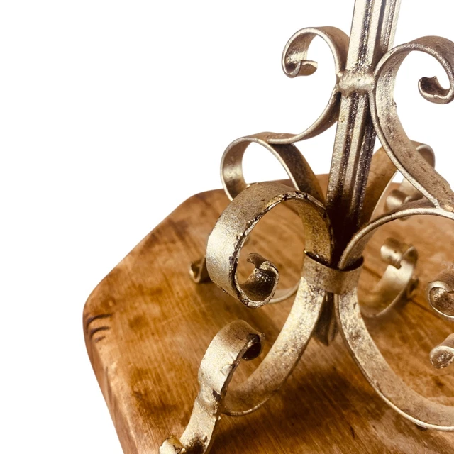 SPANISH-STYLE IRON CANDLE stands Candle Holders Pair x2 Vintage £15.00 ...