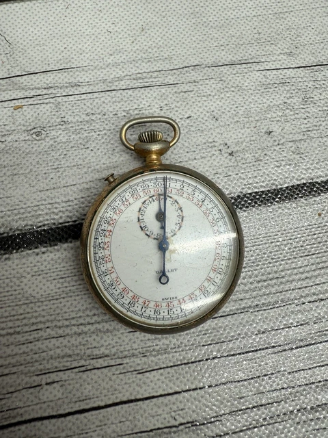 VINTAGE SWISS GALLET Princeton University Timer Stop Pocket Watch 7 ...