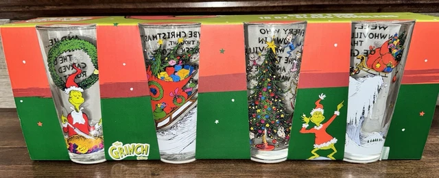 HOW THE GRINCH Stole CHRISTMAS Scenes Lines Tumblers Glasses Set 4 NEW ...