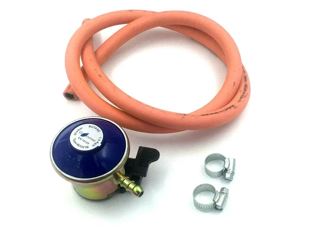 21MM BUTANE GAS Regulator & 1 Metre Hose Pipe And Clips Calor Gas ...