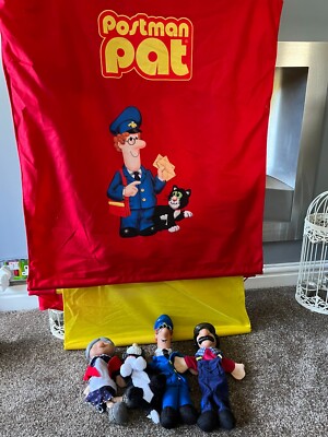 VINTAGE POSTMAN PAT Hand Puppet Theatre Jess the Cat Mrs Goggins Farmer ...