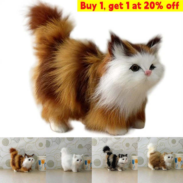 REALISTIC CAT STUFFED Plush Cats Toy Soft Cute Plush Cat Doll For Kid ...